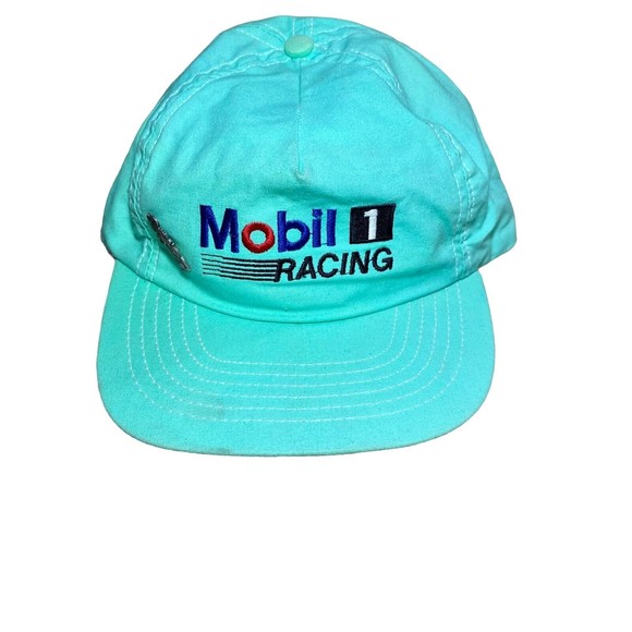 Accessories | Vintage Mobile 1 Racing Neon Snapback Hat Nascar Formula ...